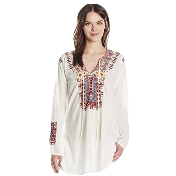Johnny Was | Tops | Johnny Was Biya White Red Blue Cossima Blouse With ...